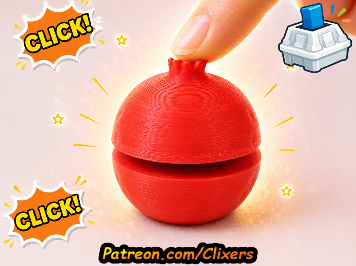 Clicker de Romã Brinquedo Fidget Fofo - Modelo gratuito para impressão ...