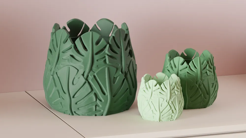 Monstera Themed Planter. Monstera Leaf Plant Pot - Free 3D Print Model ...