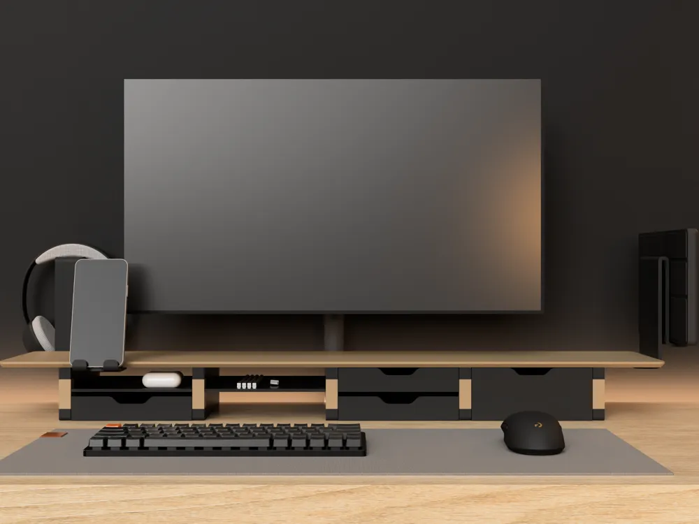 Modular Desk Shelf Fully Printed • Screwable Addon - Free 3D Print ...