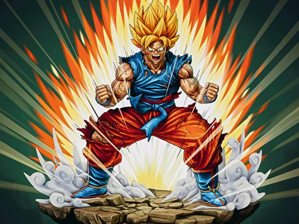 son goku first transformation - Free 3D Print Model - MakerWorld