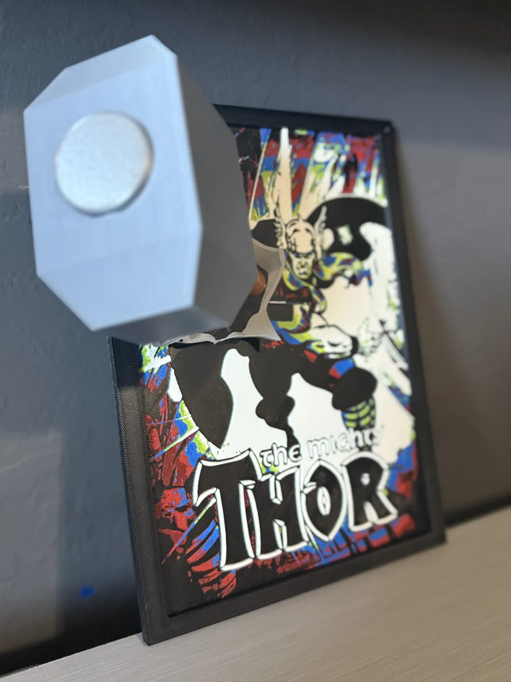 Thor Comic Cover Pop Out Art - Free 3D Print Model - MakerWorld