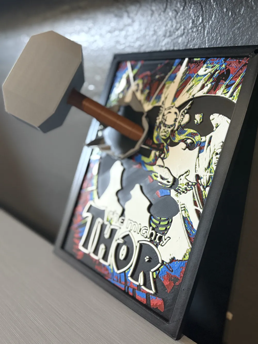 Thor Comic Cover Pop Out Art - Free 3D Print Model - MakerWorld