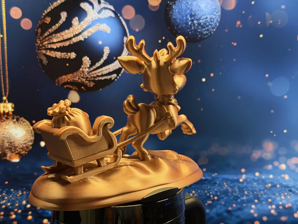 Cute Reindeer on a Winter Mission - Free 3D Print Model - MakerWorld