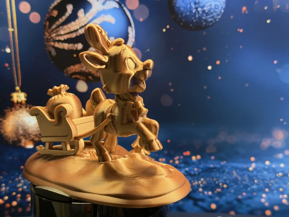 Cute Reindeer on a Winter Mission - Free 3D Print Model - MakerWorld