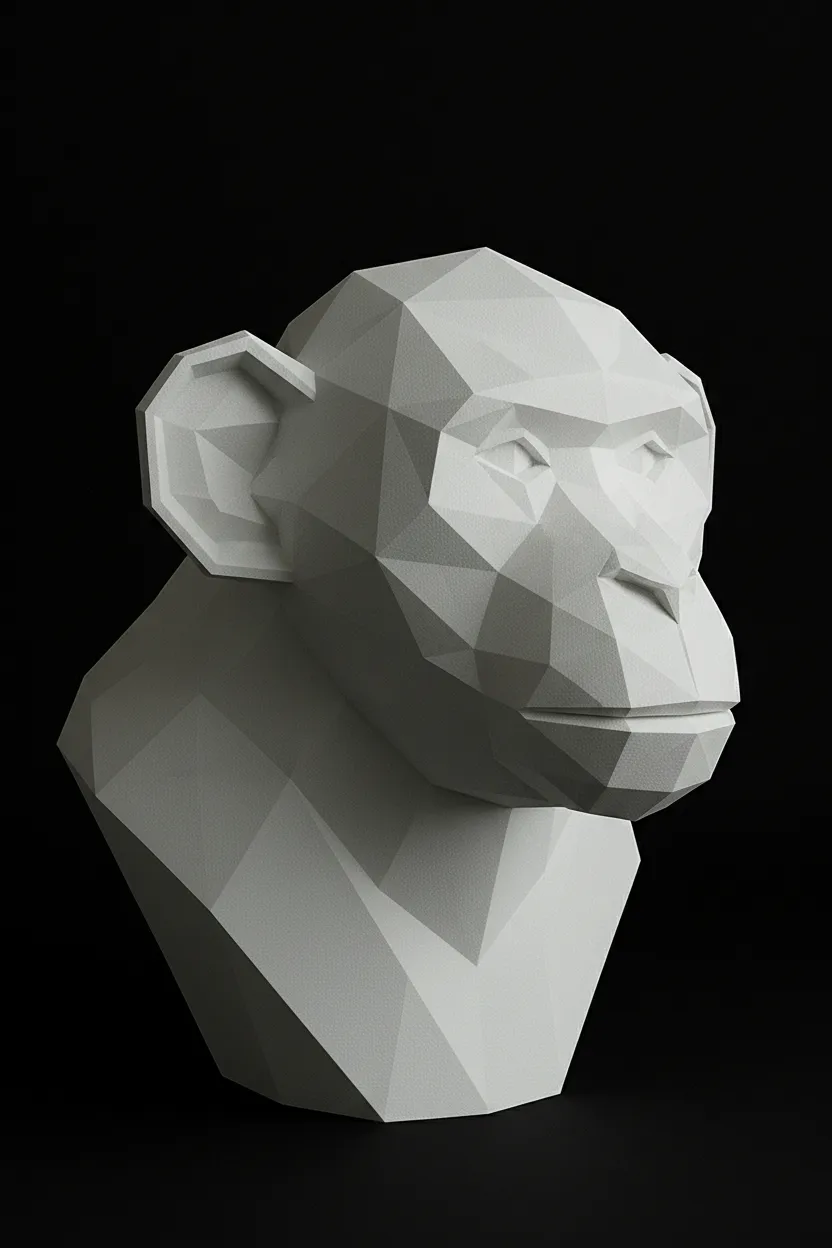 Stylized Monkey Art Sculpture - Free 3D Print Model - MakerWorld