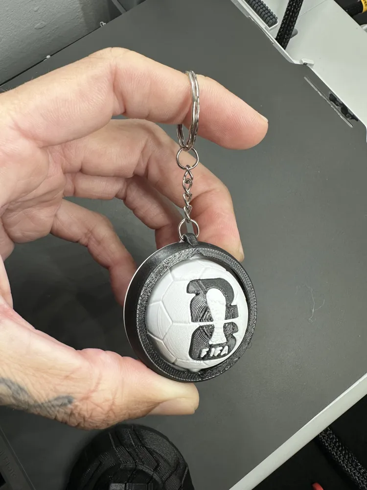 FIFA 2026 Spinning Multicolored Keychain - Free 3D Print Model - MakerWorld