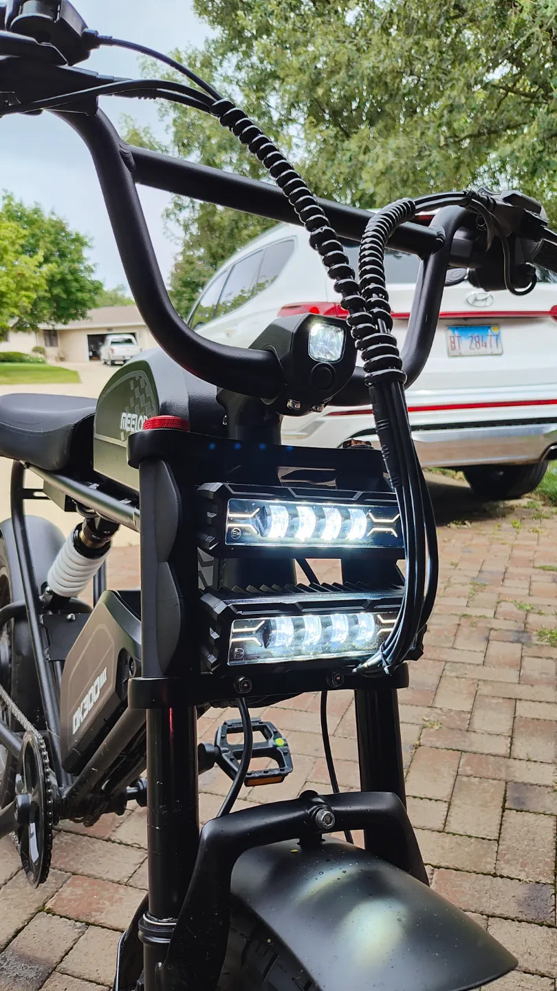 Dual crown ebike fat fork dual led bar bracket by homer4evr - MakerWorld