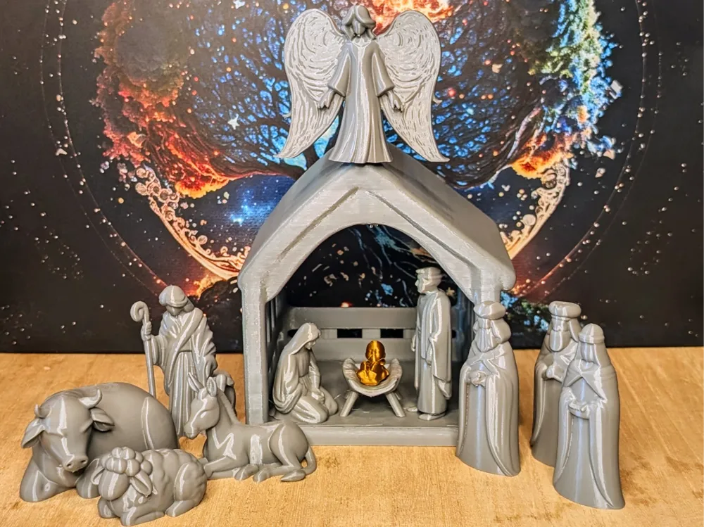 Nativity scene minimalist like "santon" by Eskice Miniature MakerWorld ...