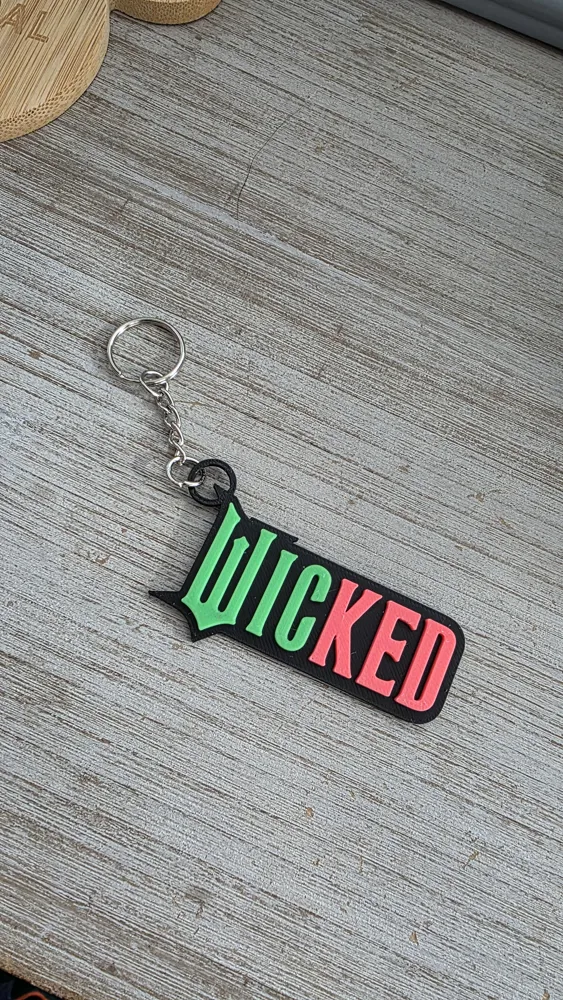 Wicked logo keychain - Free 3D Print Model - MakerWorld