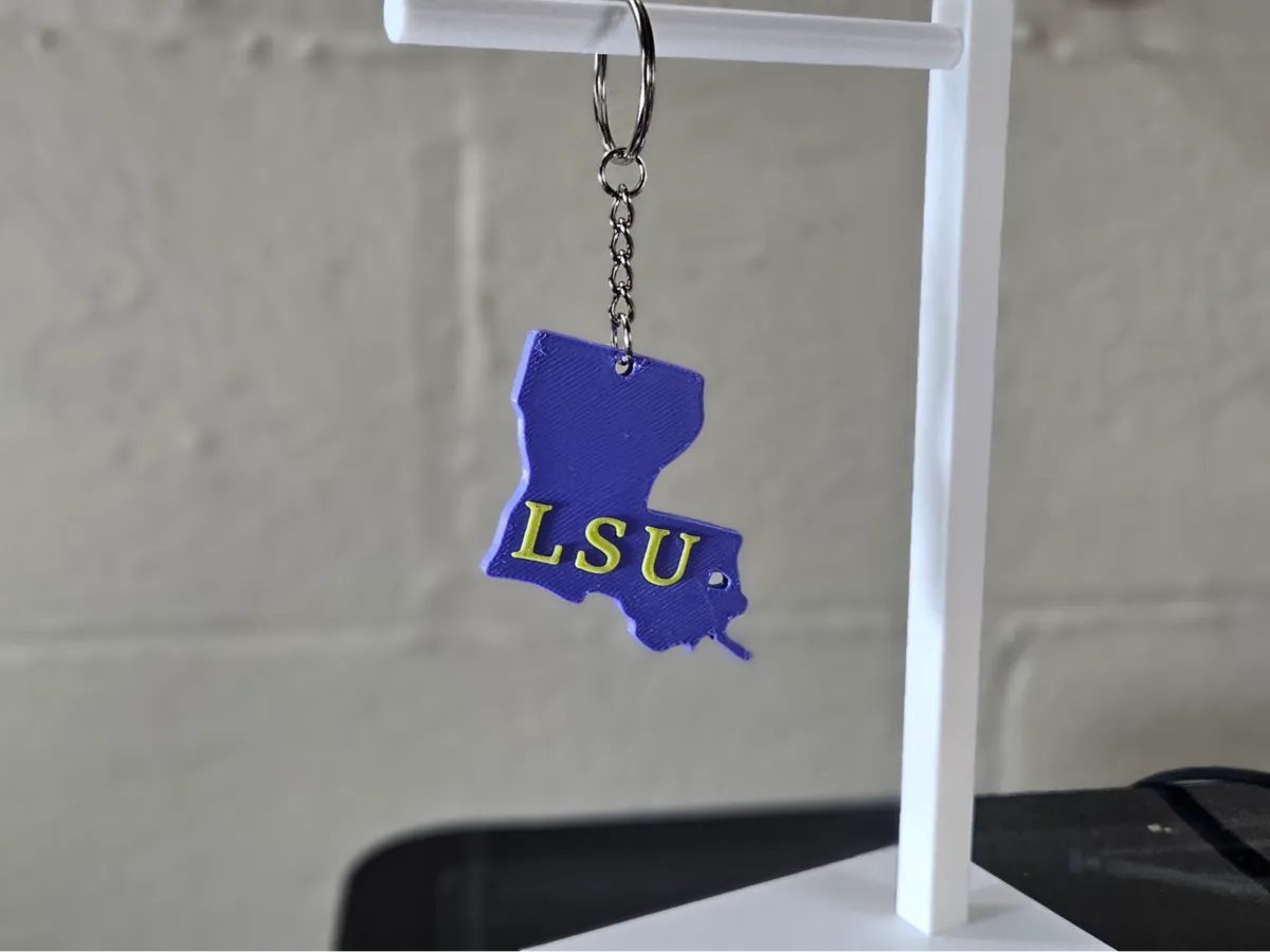 LSU Keychain - Free 3D Print Model - MakerWorld