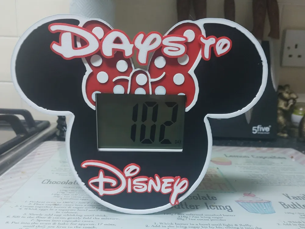 Days to Disney Countdown Timer - Free 3D Print Model - MakerWorld