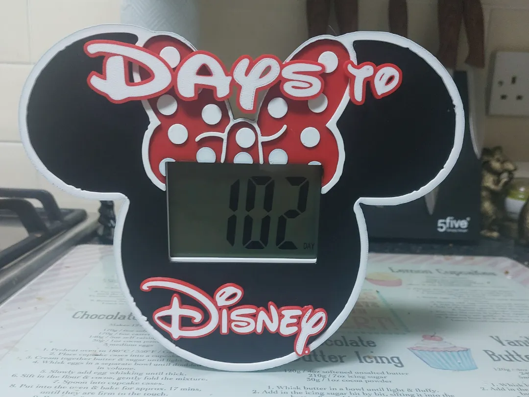 Days to Disney Countdown Timer - Free 3D Print Model - MakerWorld