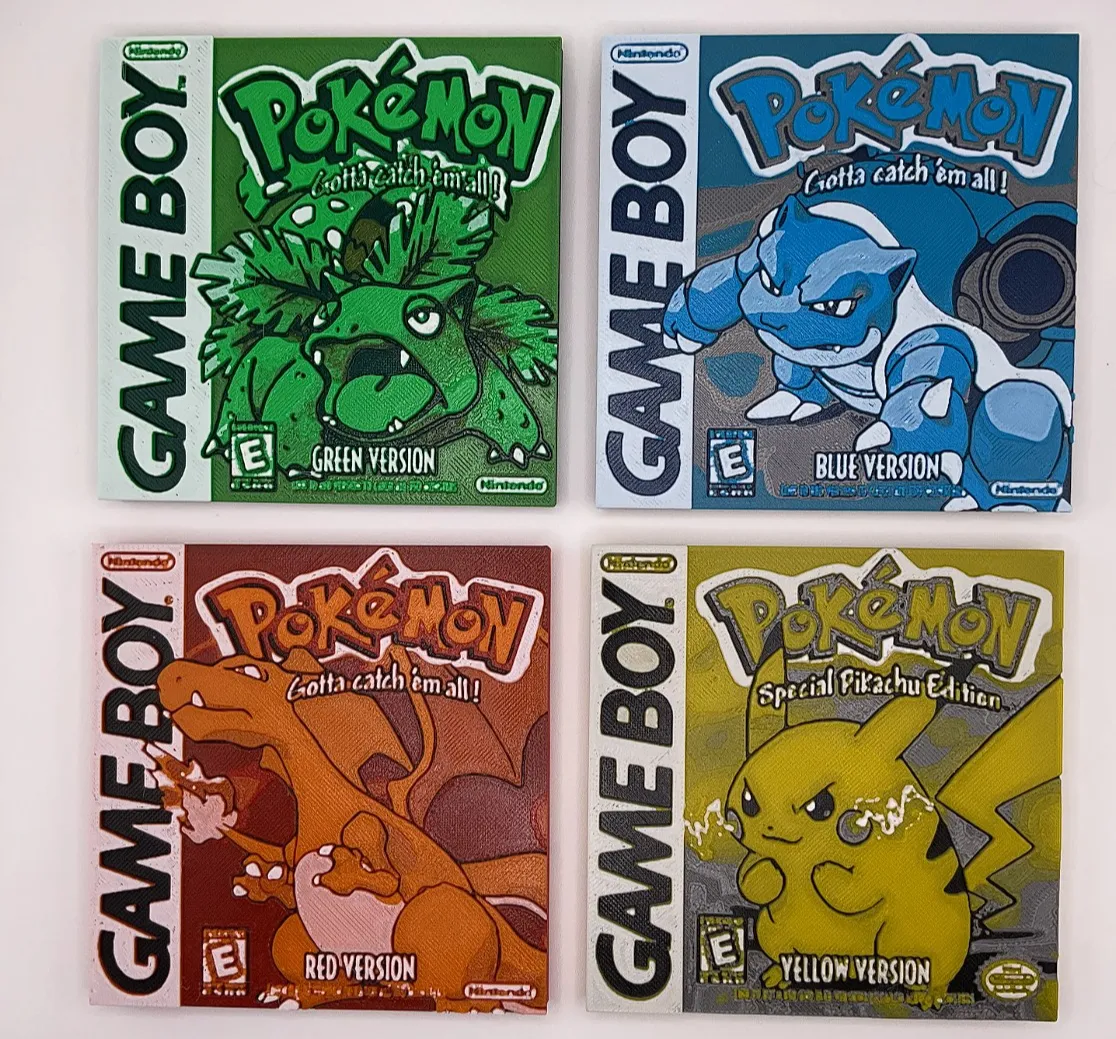 Pokémon Retro Coasters (No AMS Needed) - Free 3D Print Model - MakerWorld