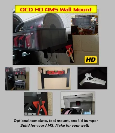 OCD HD AMS Wall Mount Bracket - Free 3D Print Model - MakerWorld