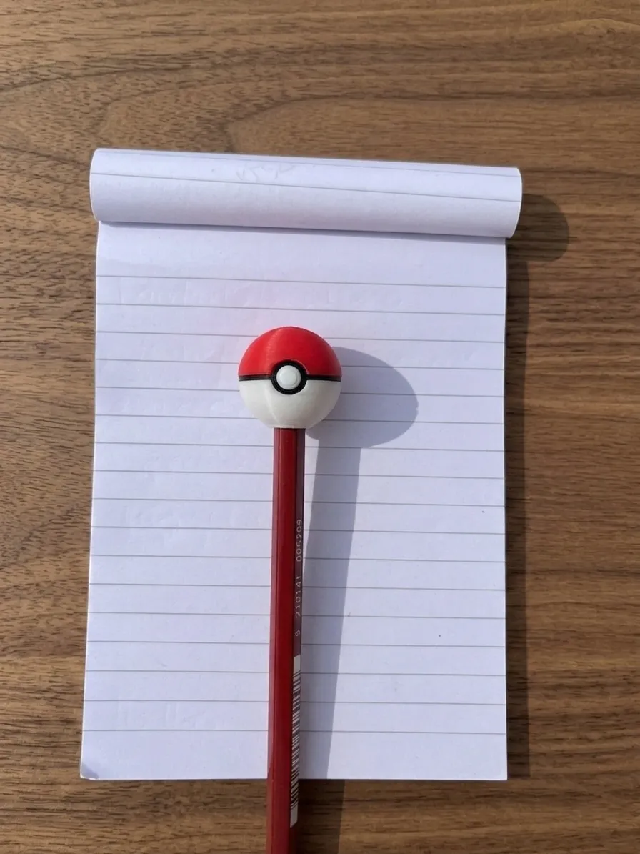 Poké Ball Pencil topper - Free 3D Print Model - MakerWorld