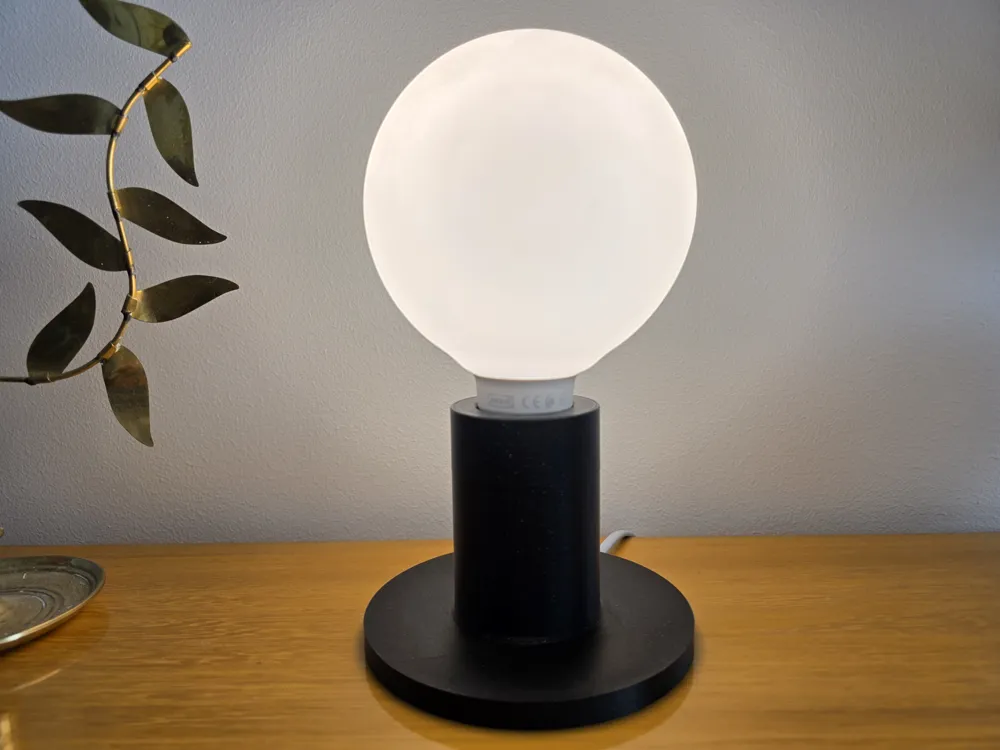 Modern Lamp Base – Clean & Ridged Version - E27 - Free 3D Print Model ...