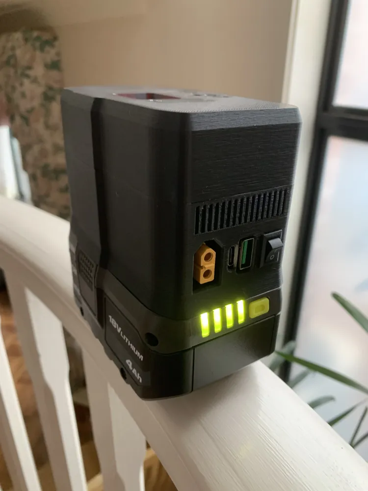 Ryobi 18v Power Station (USB-A, USB-C and XT60 outputs) Remixed by P1xellat3d MakerWorld ...