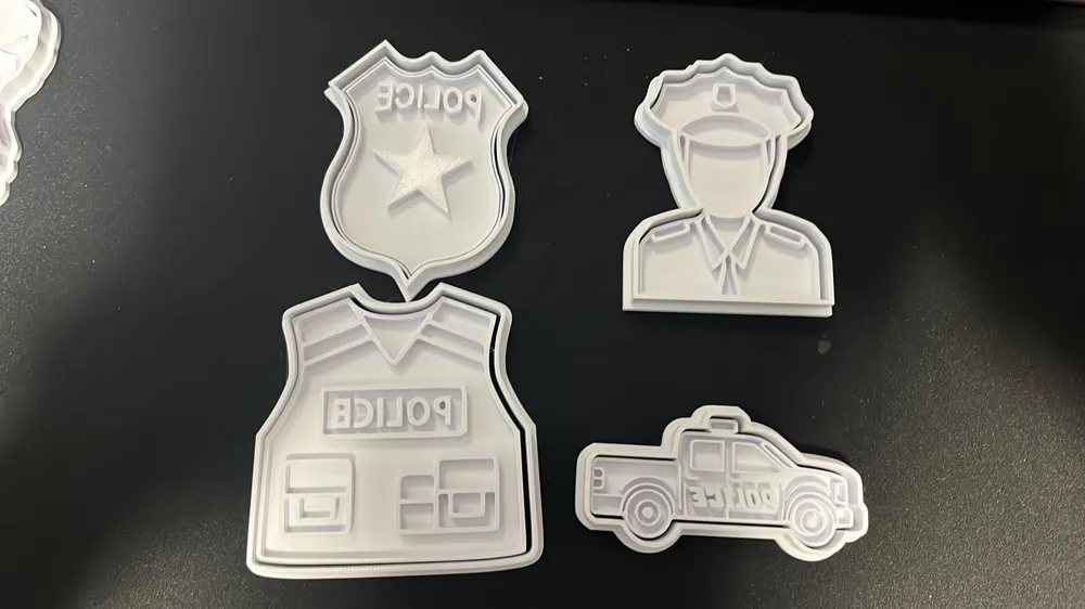 Police Cookie Cutters and Stamps by Bean Eating Cookies - MakerWorld