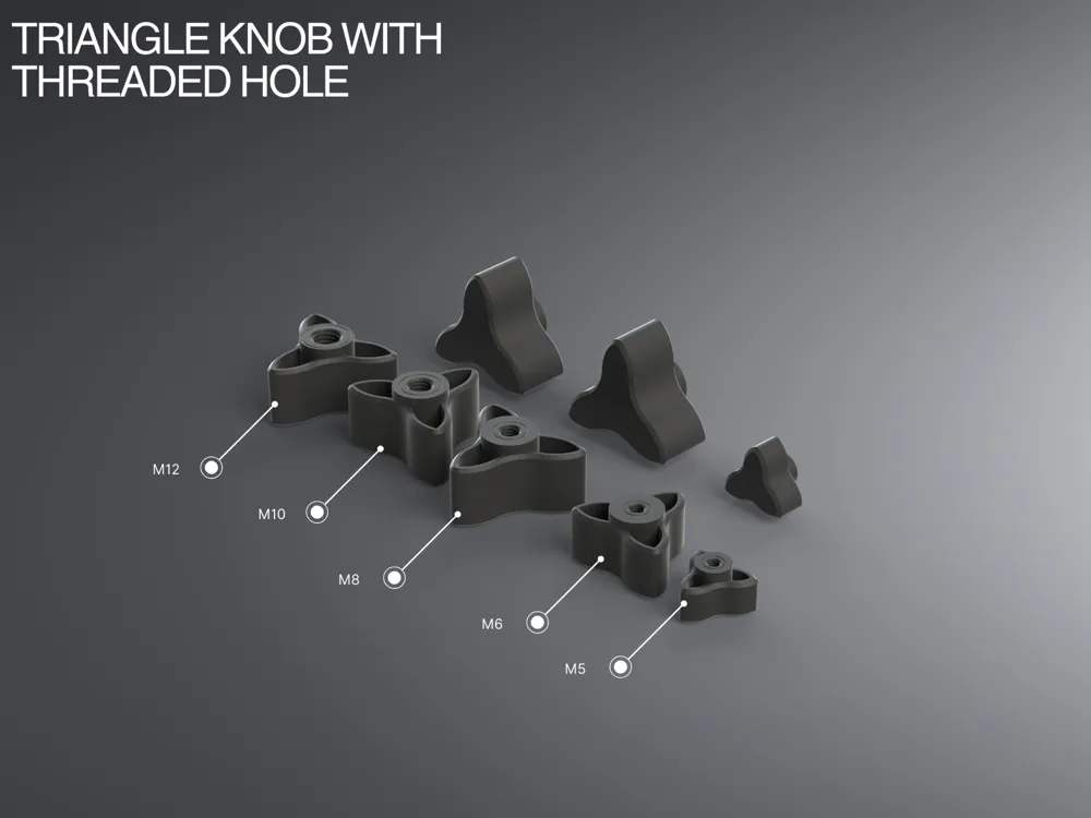 Metric Triangle Knobs with Threaded Hole by Tycho Design - MakerWorld