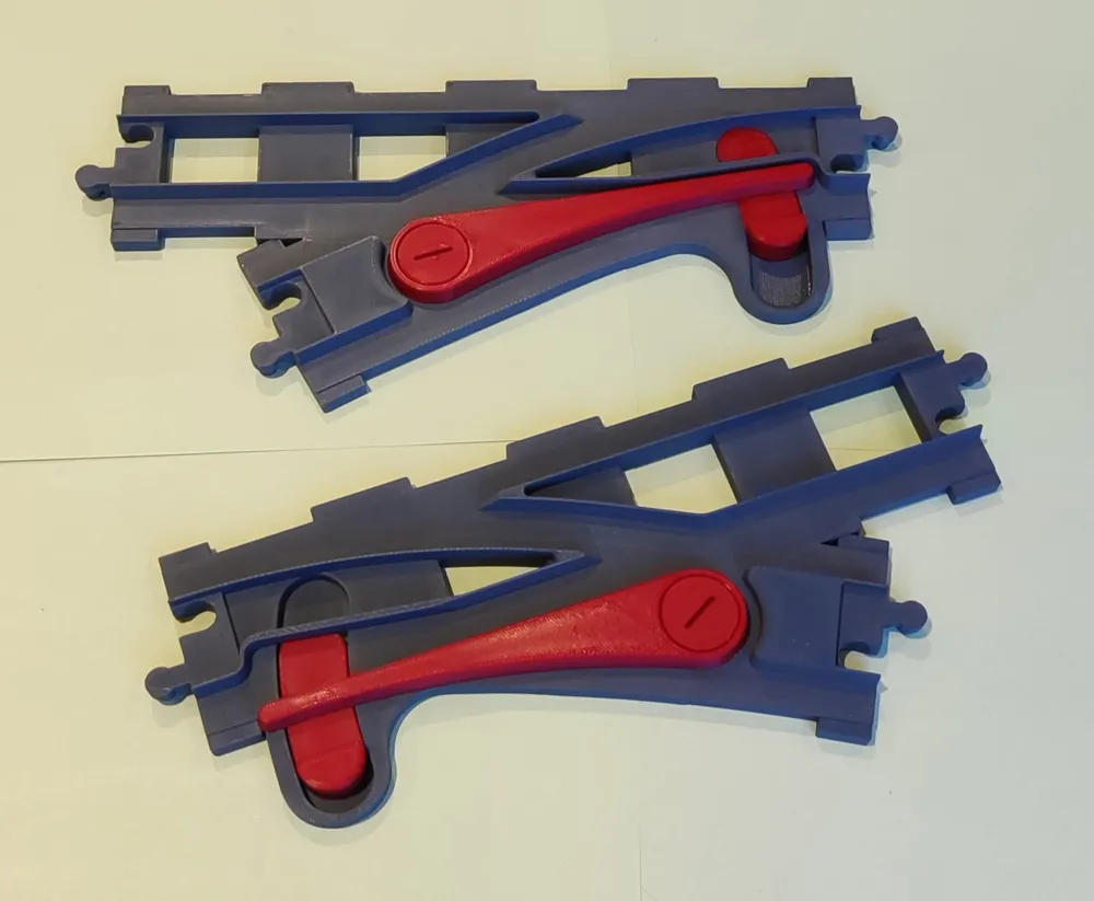 Duplo Train Track Single Straight Switch (L+R) by Thymen - MakerWorld