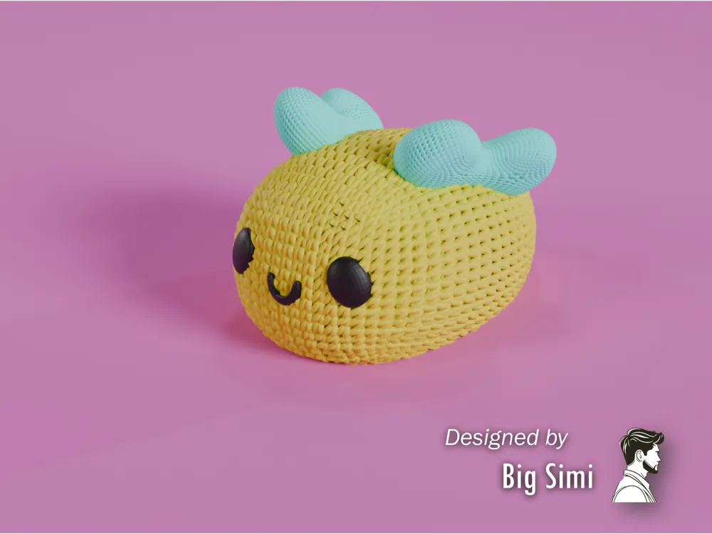 Cute knitted Bee (keychain) by Big Simi MakerWorld: Download Free 3D Models