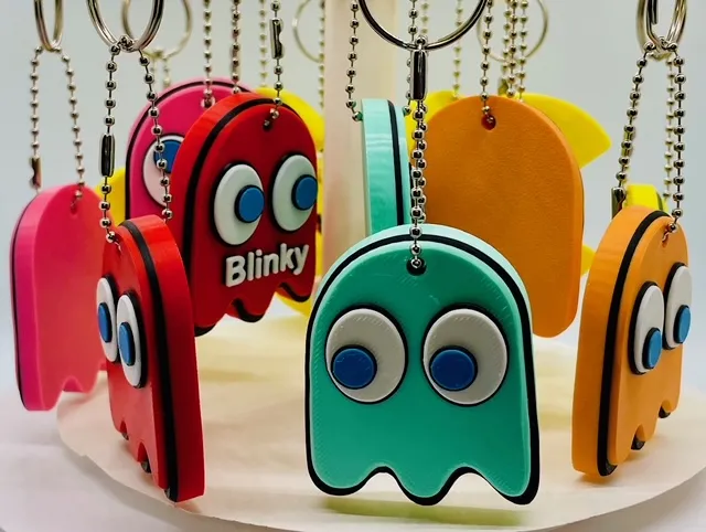 Pac-Man Ms Pac-Man Customizeable Keychains by FunFam3D - MakerWorld