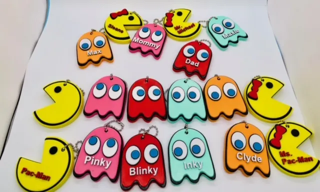 Pac-Man Ms Pac-Man Customizeable Keychains by FunFam3D - MakerWorld