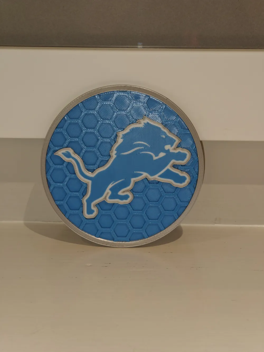 Detroit Lions: Hex Coaster - Free 3D Print Model - MakerWorld