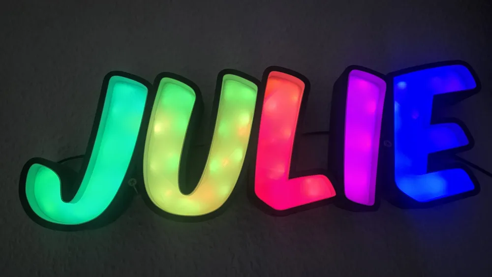 Julie LED Lettering - Free 3D Print Model - MakerWorld