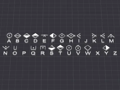Sleep Token Runes / Alphabet - Free 3D Print Model - MakerWorld