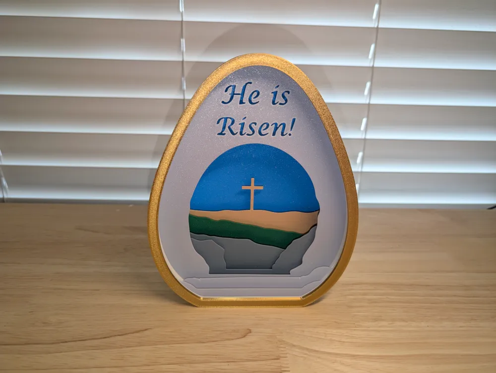 He is Risen Easter Egg Display by Troy V MakerWorld: Download Free 3D ...