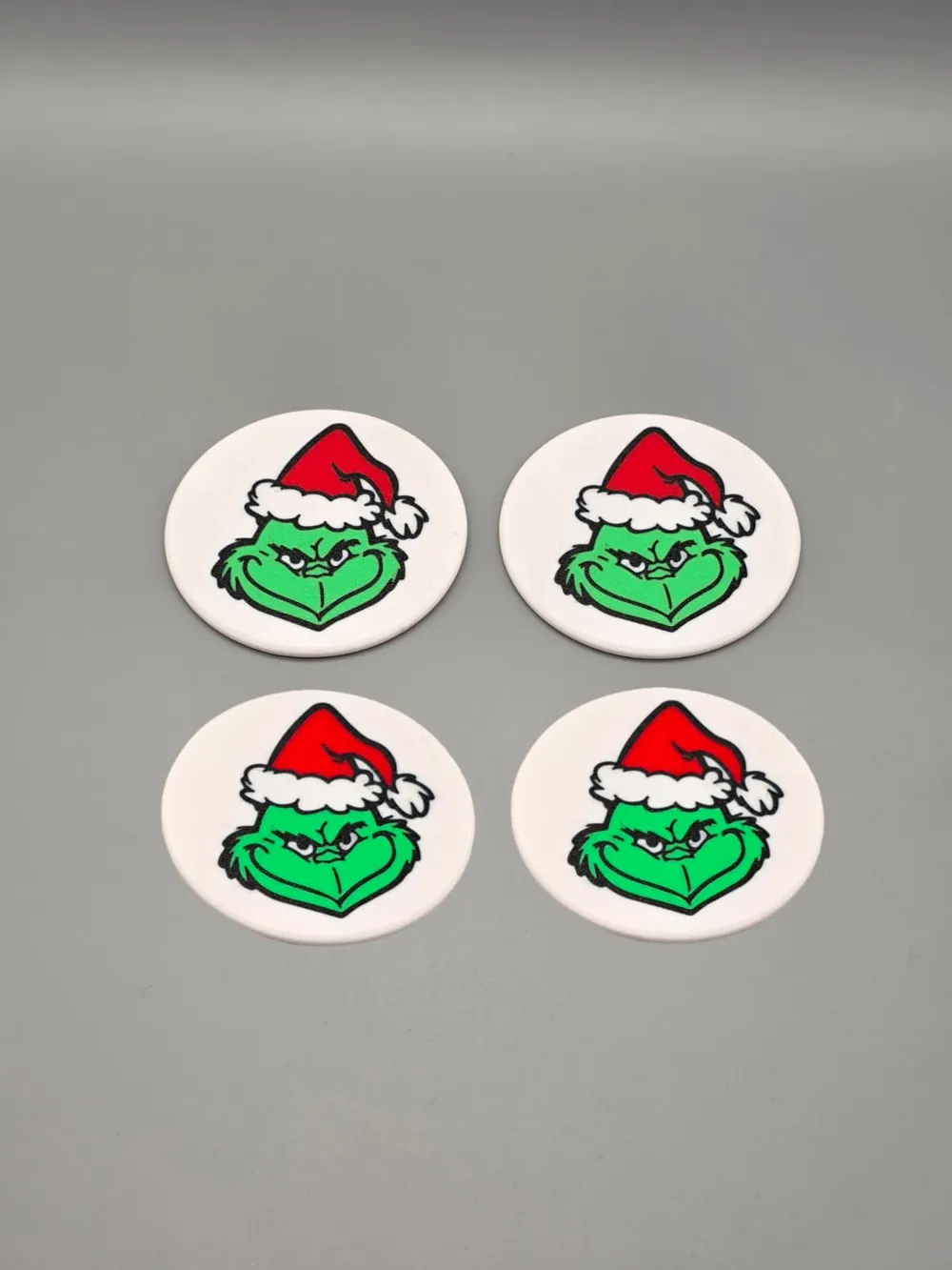 Grinch Coaster Set with Holder – Christmas Edition - Free 3D Print ...