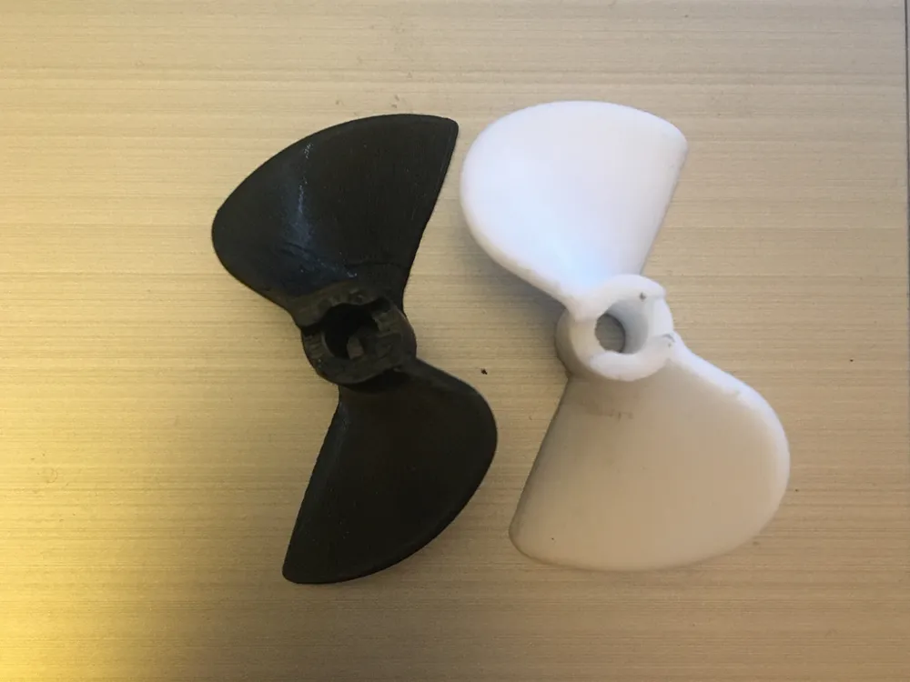 RC boat 4 mm shaft 42 mm small feather propeller - Free 3D Print Model ...
