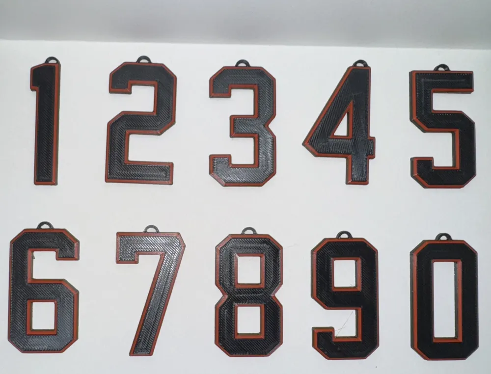 Baseball Numbers – Necklace/Keychain/Bag Tags - Free 3D Print Model ...