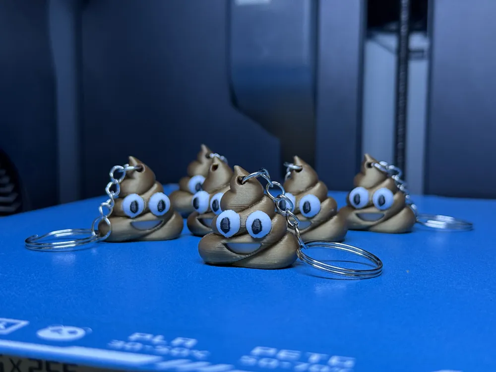 Poop Emoji Keychain Funny Print No Supports Needed by 3DPOINTWORLD ...