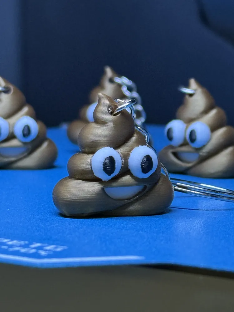 Poop Emoji Keychain Funny Print No Supports Needed by 3DPOINTWORLD ...