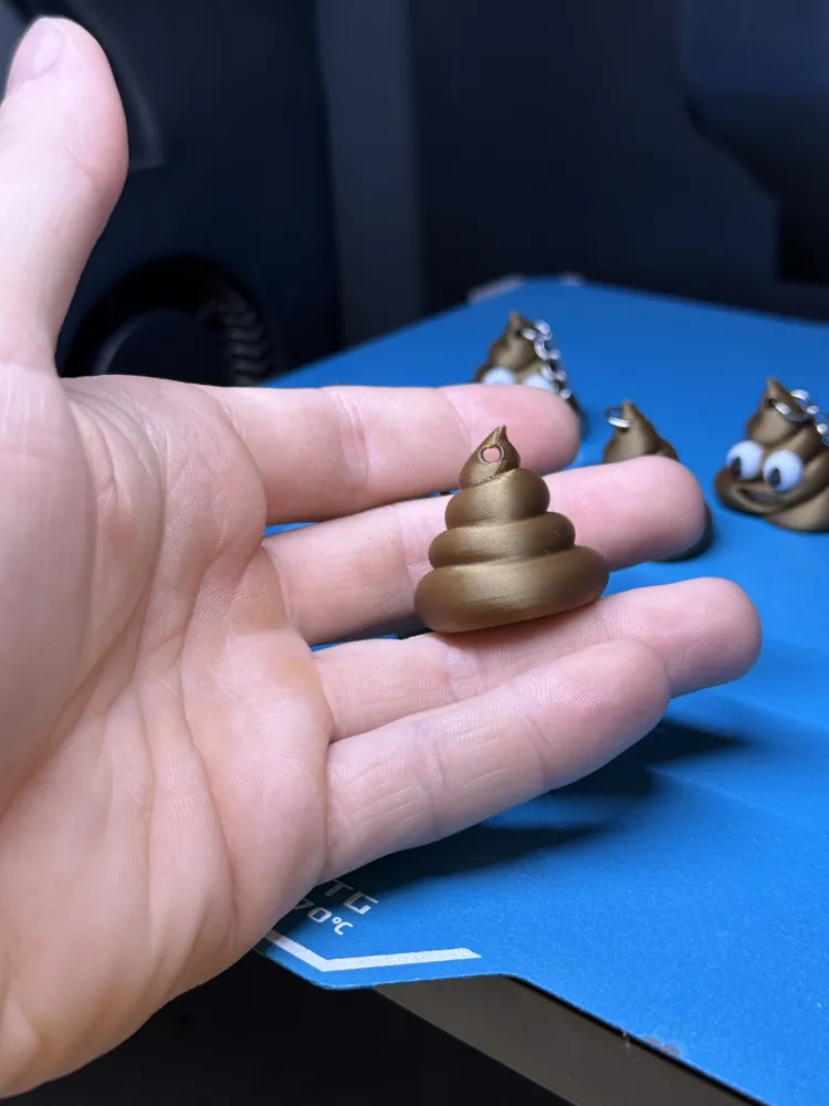 Poop Emoji Keychain Funny Print No Supports Needed by 3DPOINTWORLD ...