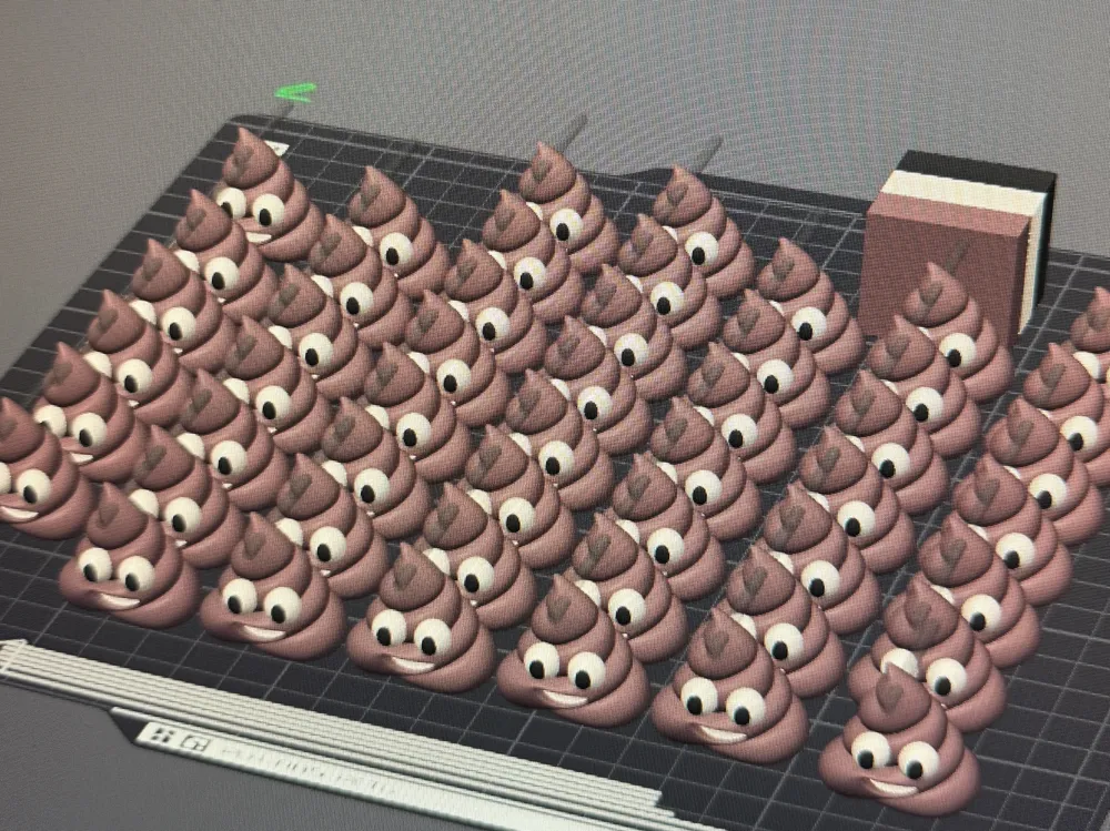 Poop Emoji Keychain Funny Print No Supports Needed by 3DPOINTWORLD ...