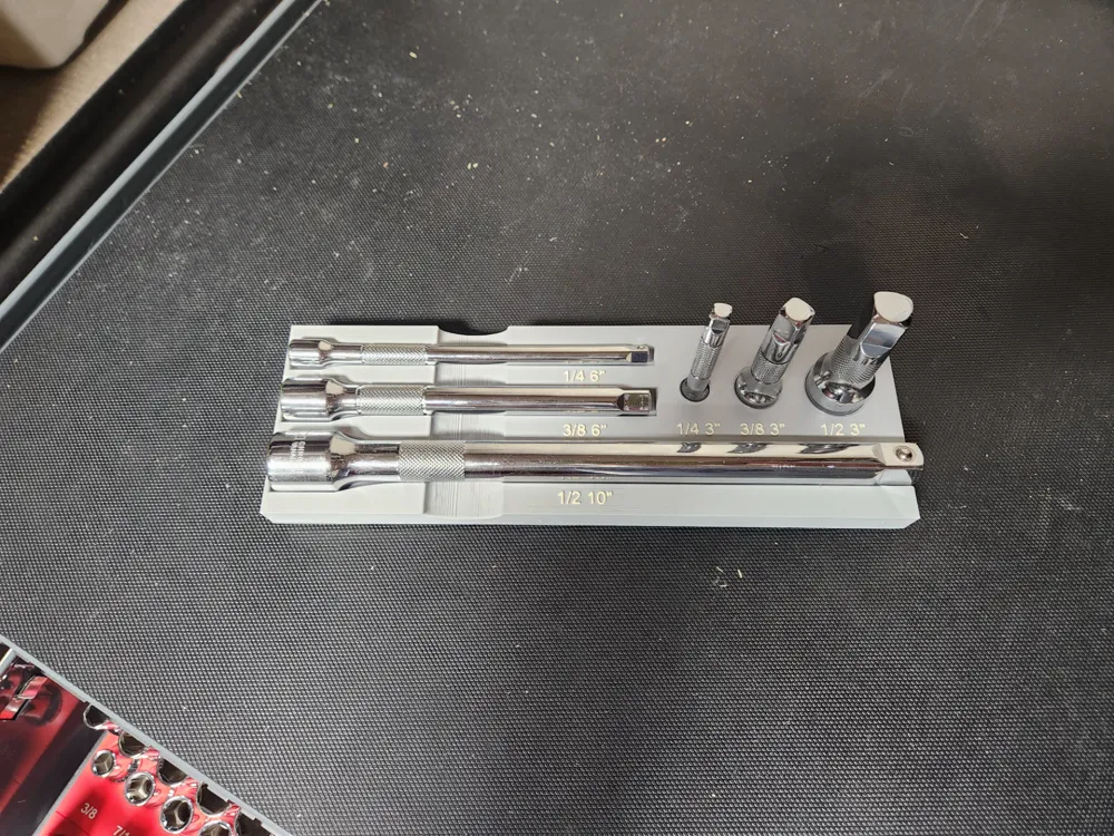 Tekton 1/2" 3/8" 1/4" 6" &3" Extensions Gridfinity by Kyle Rabine ...