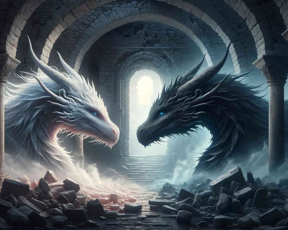 Hueforge Dragon Black and White by Dennis - MakerWorld