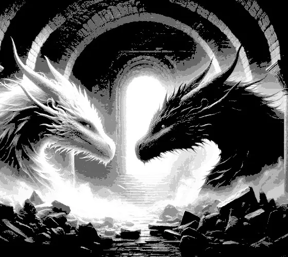 Hueforge Dragon Black and White by Dennis - MakerWorld