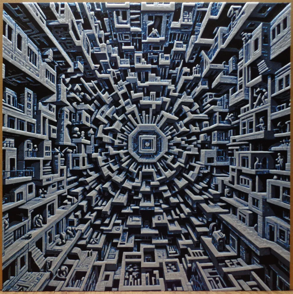 Hueforge M.C. Escher Inspired Illusion Art by The Mad Fabricator ...