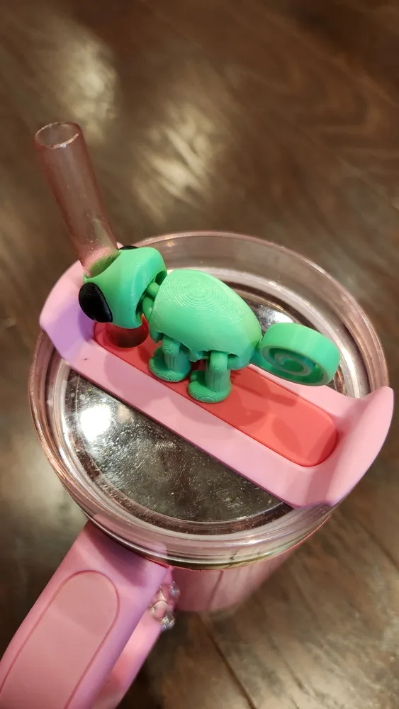 Straw Buddy Topper - Articulated Chameleon Remixed by Sdot Prints ...