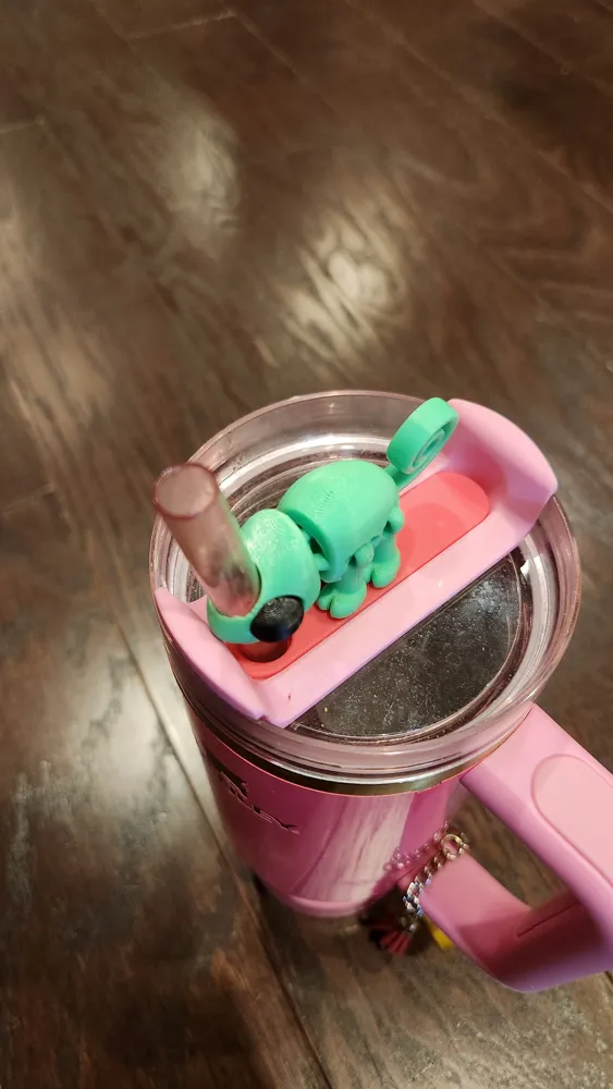 Straw Buddy Topper - Articulated Chameleon Remixed by Sdot Prints ...