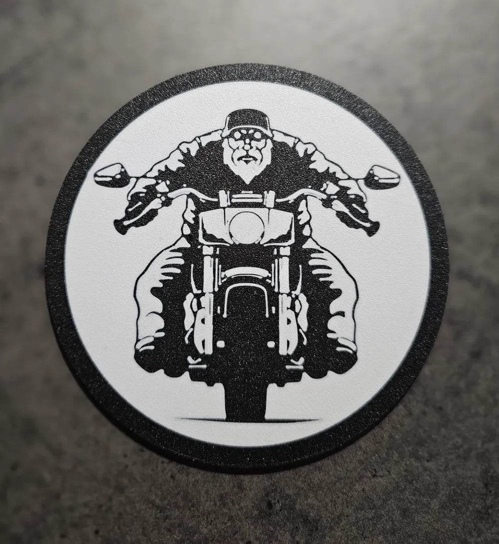 Motorcycle biker coaster by FankoPRINT - MakerWorld