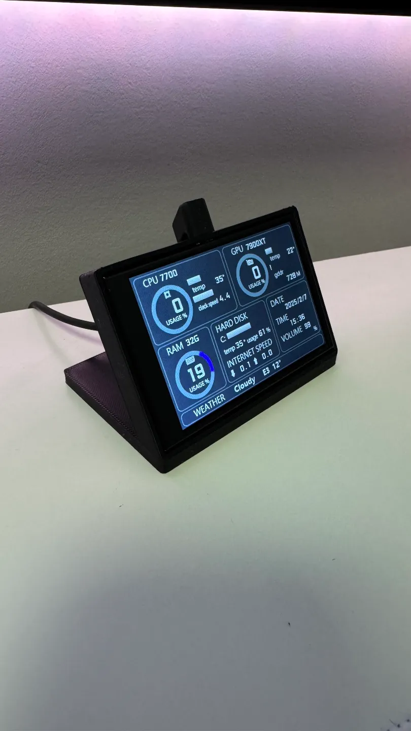 Stand Turing smart screen 3,5" PC Stats Display by Ben - MakerWorld