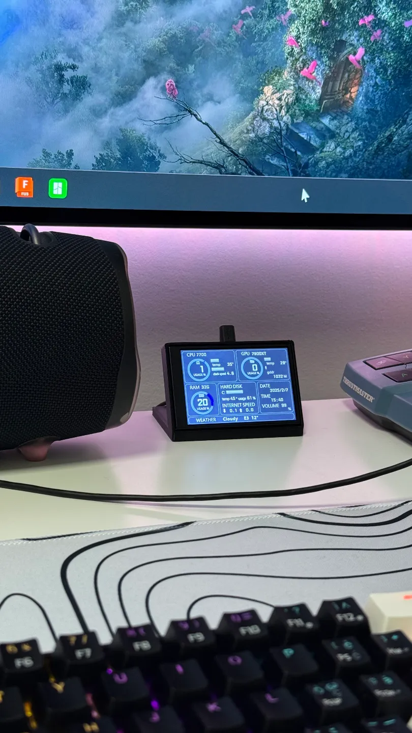 Stand Turing smart screen 3,5" PC Stats Display by Ben - MakerWorld