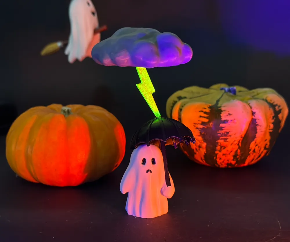 Sad ghost gets hit by a lightning bolt by kulli MakerWorld: Download ...