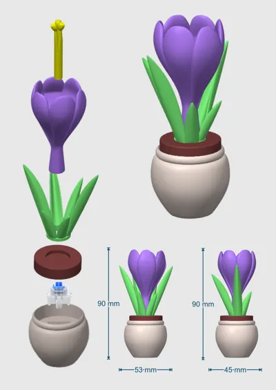 Saffron (Crocus) Clicker by Cs MakerWorld: Download Free 3D Models