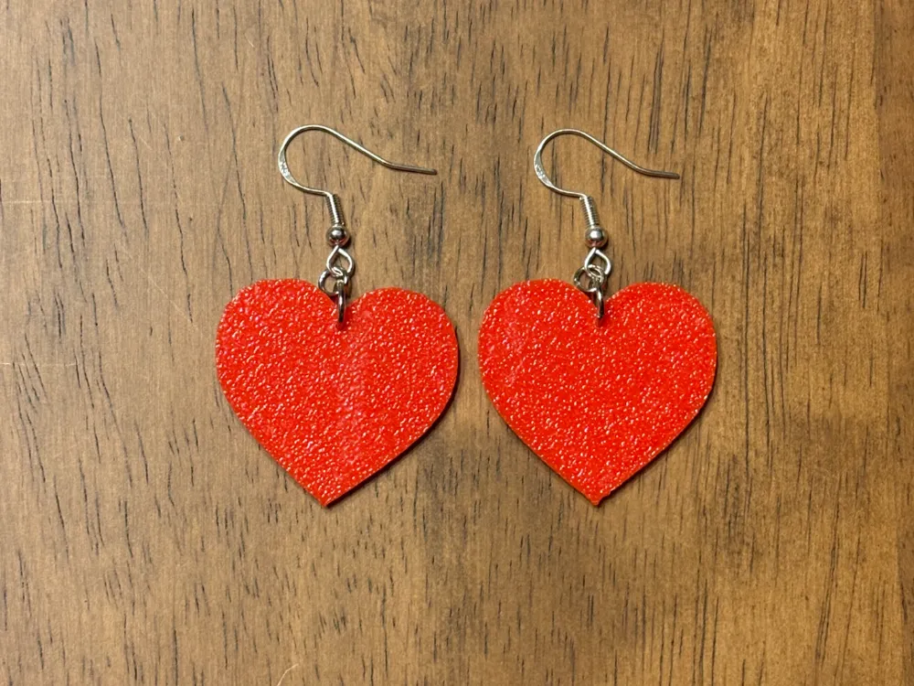 Simple Valentines Day Heart Earrings - Free 3D Print Model - MakerWorld